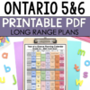 5/6 Long Range Plans | Ontario | Printable - Madly Learning