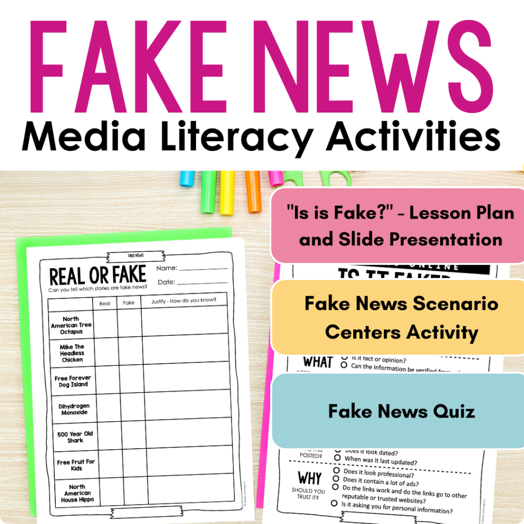 Fake News - April Fools Activity Pack for Media Literacy - Madly Learning