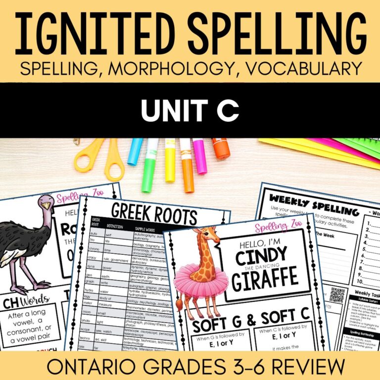 Ignited Spelling Bundle: Spelling, Vocabulary & Morphology Ontario ...