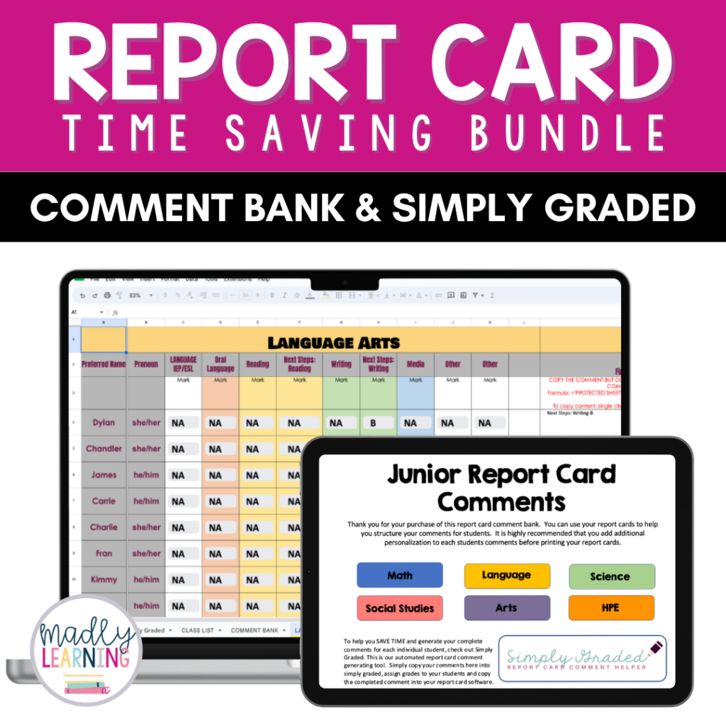 Report Card Comment Writing Bundle - Madly Learning