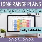 Grade 4 Ontario Long Range Plans 2025/2026 - Fully Editable - Madly ...