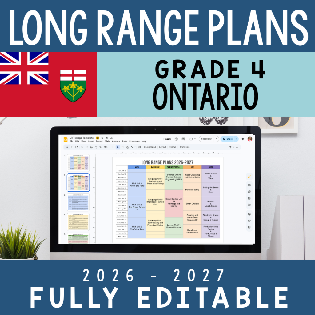 Ontario Long-Range Plan — Grade 4 (Editable Google Slides) - Madly Learning