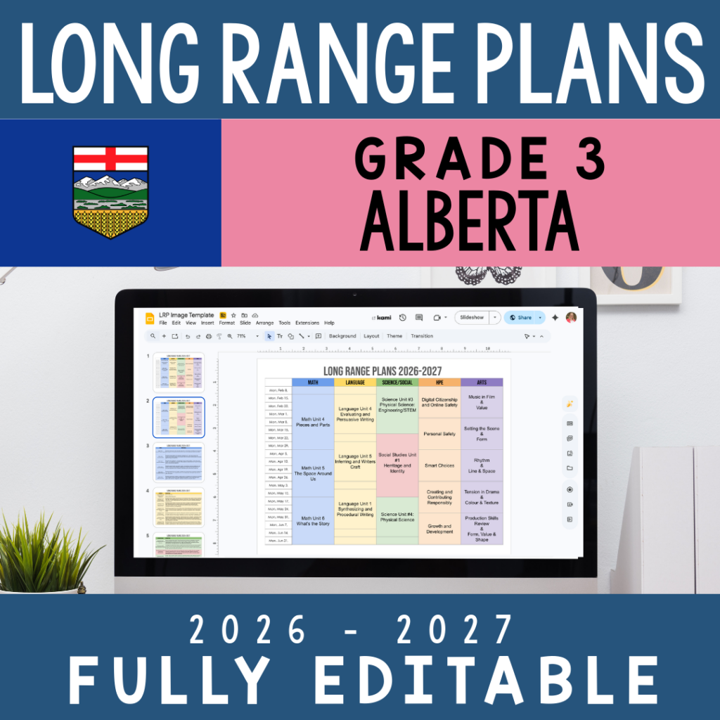 Alberta Long-Range Plan — Grade 3 (Editable Google Slides) - Madly Learning