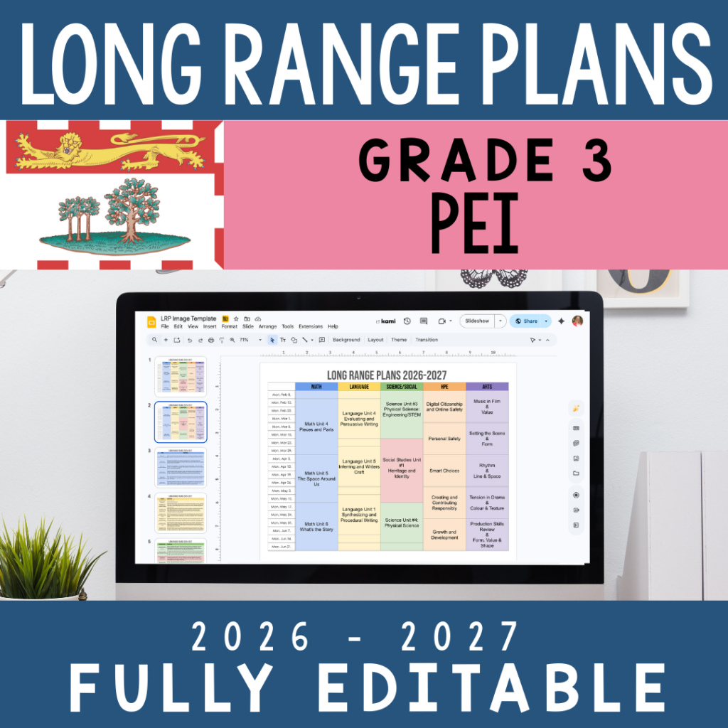 PEI Long-Range Plan — Grade 3 (Editable Google Slides) - Madly Learning