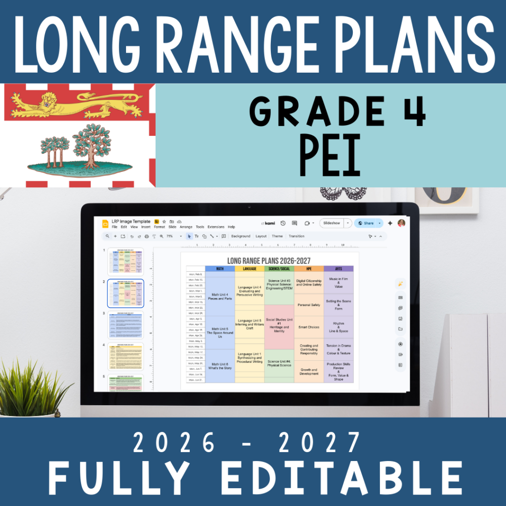 PEI Long-Range Plan — Grade 4 (Editable Google Slides) - Madly Learning