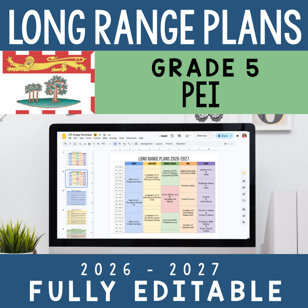 PEI Long-Range Plan — Grade 5 (Editable Google Slides) - Madly Learning