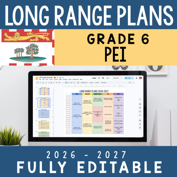 PEI Long-Range Plan — Grade 6 (Editable Google Slides) - Madly Learning