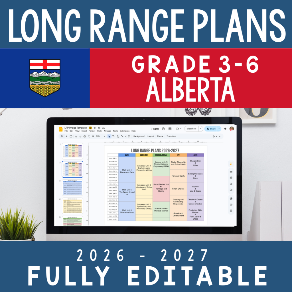 Alberta Editable Long Range Plans Bundle - Grade 3-6 - Madly Learning