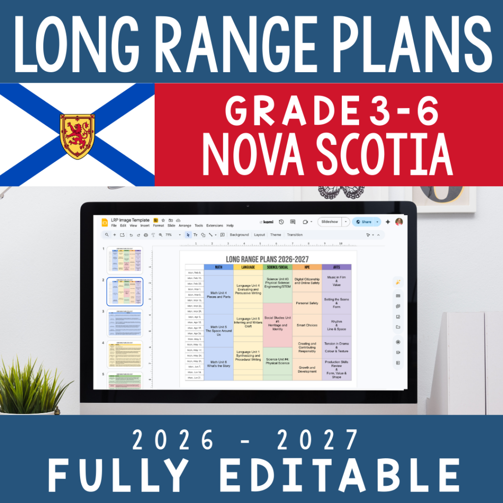 Nova Scotia Editable Long Range Plans Bundle - Grade 3-6 - Madly Learning