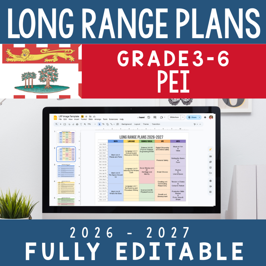 PEI Editable Long Range Plans Bundle - Grade 3-6 - Madly Learning